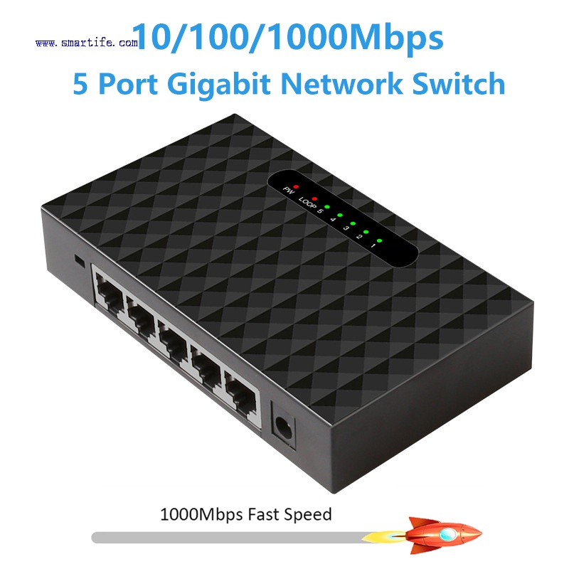 Cheap Gigabit 5 Ports Ethernet Network Switch 10/100/1000Mbps Switcher ...
