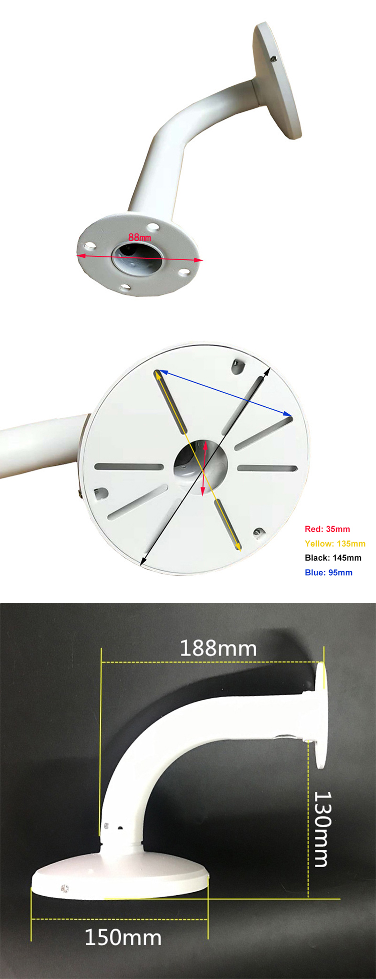 L-shape Universal Waterproof Aluminum Alloy Metal CCTV Surveillance ...