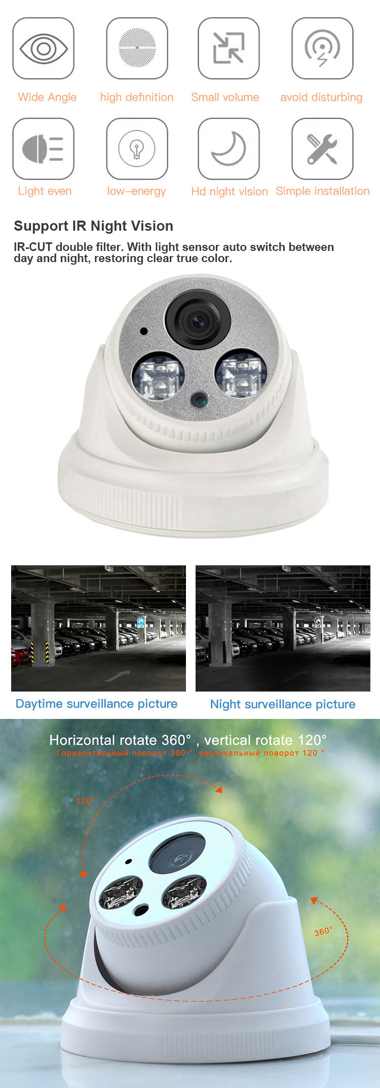 2MP 1080P AHD Coaxial Indoor Dome CCTV Surveillance Security Analogue ...